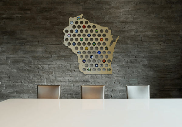 Wisconsin State Beer Cap Map | Design by Skyline Workshop ...